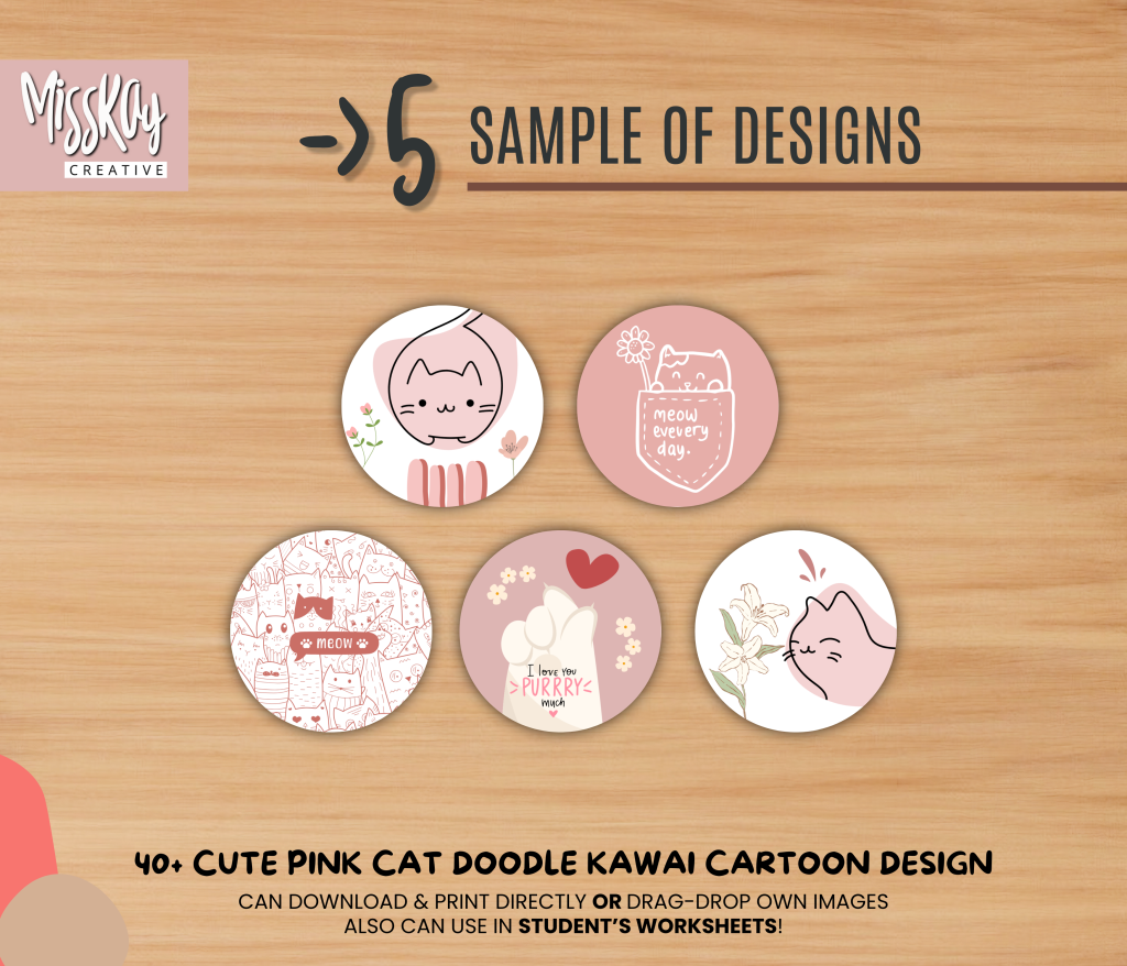 40+ Cute Doodle Kawaii Button Badge Template (Done For You) - Digylearn