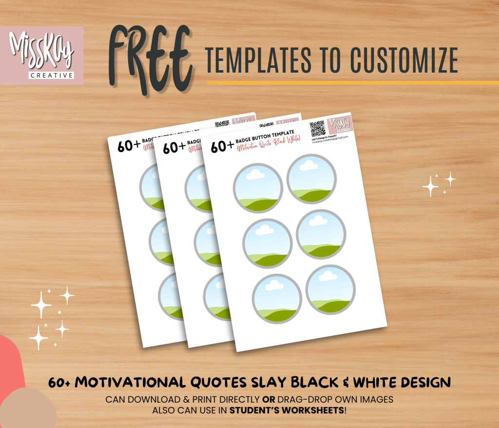 60+ Motivation Quotes Black Button Badge Template (Done For You ...