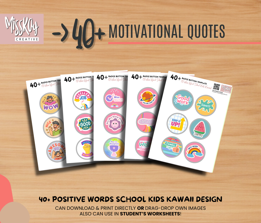 40+ Positive Word Affirmation Button Badge Template (Done For You ...