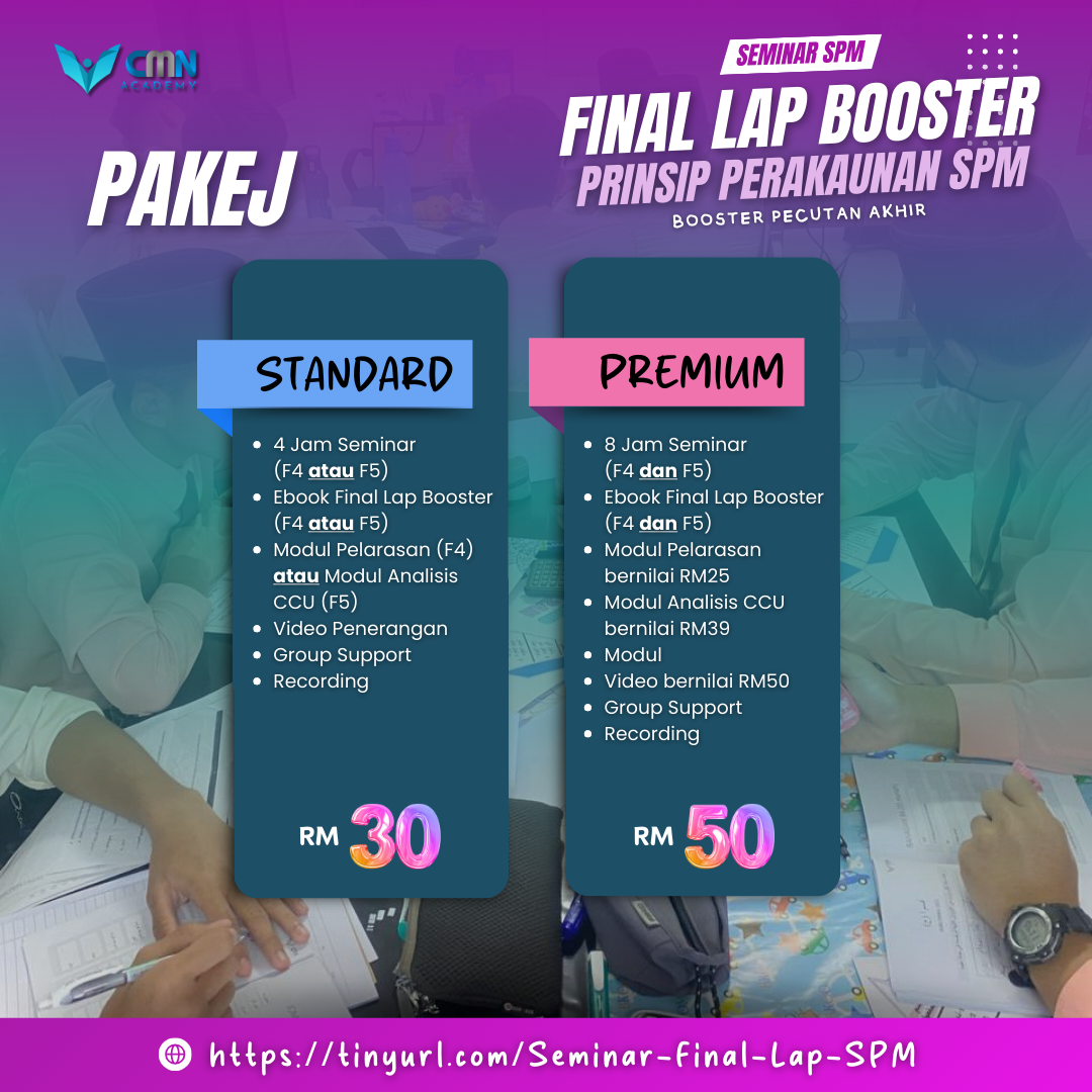 SEMINAR FINAL LAP BOOSTER PRINSIP AKAUN SPM (TINGKATAN 4) - Digylearn